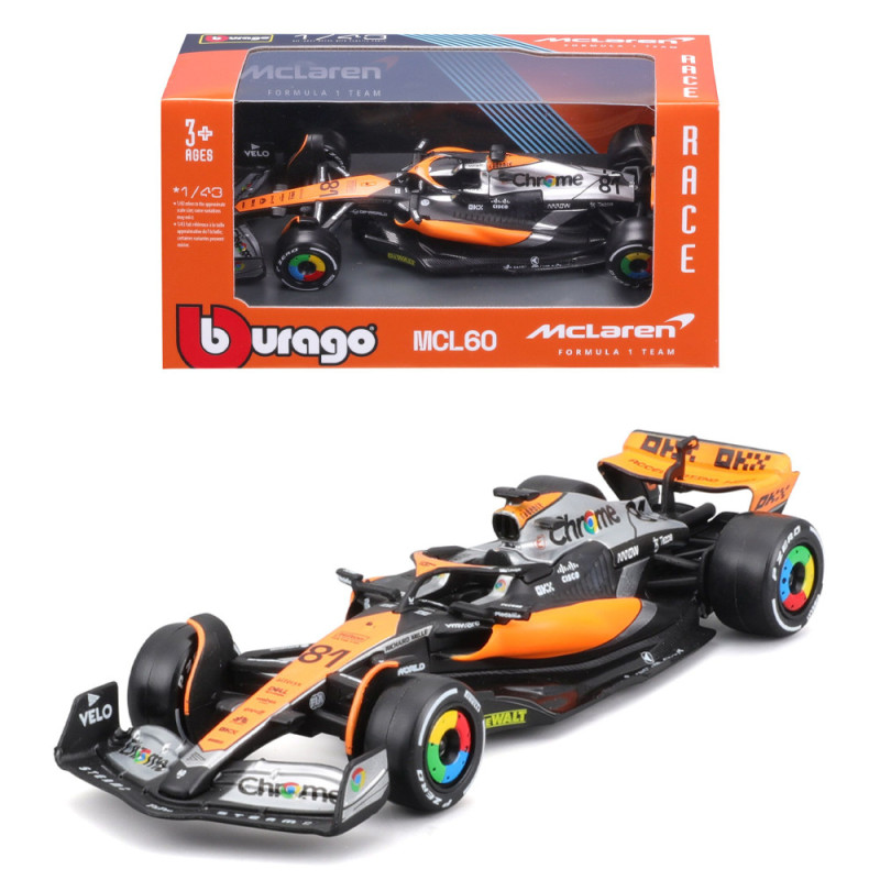 Miniature MCLAREN F1 MCL60 TEAM MCLAREN N°81 OSCAR PIASTRI 2023 1/43 BURAGO