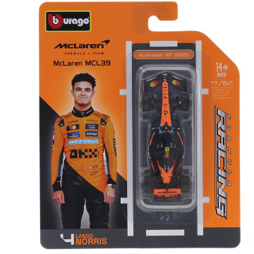 Miniature MCLAREN F1 MCL39 TEAM MCLAREN N°4 LANDO NORRIS 2025 1/64 BURAGO
